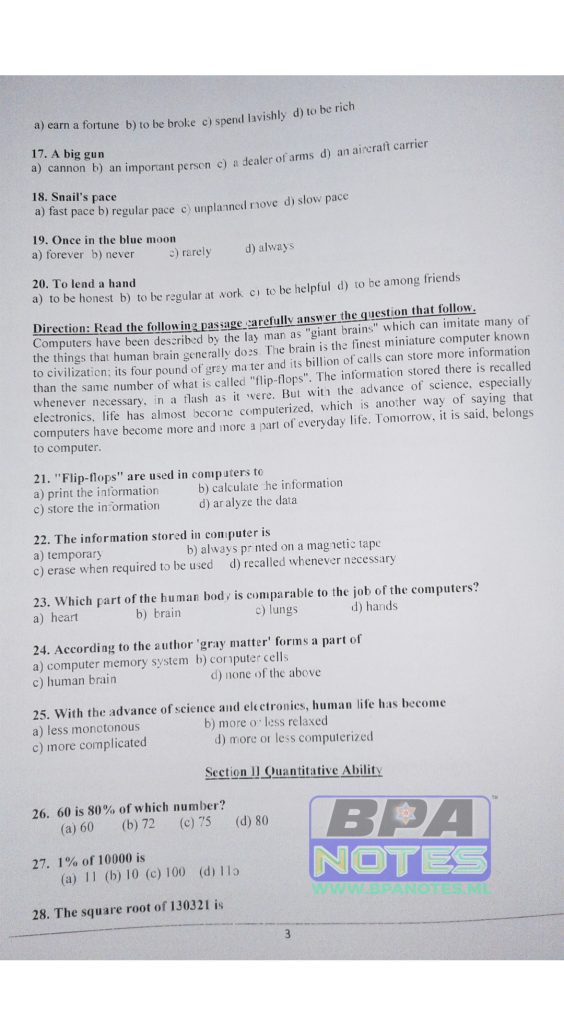 BPA CMAT Model Questions - SNOTES